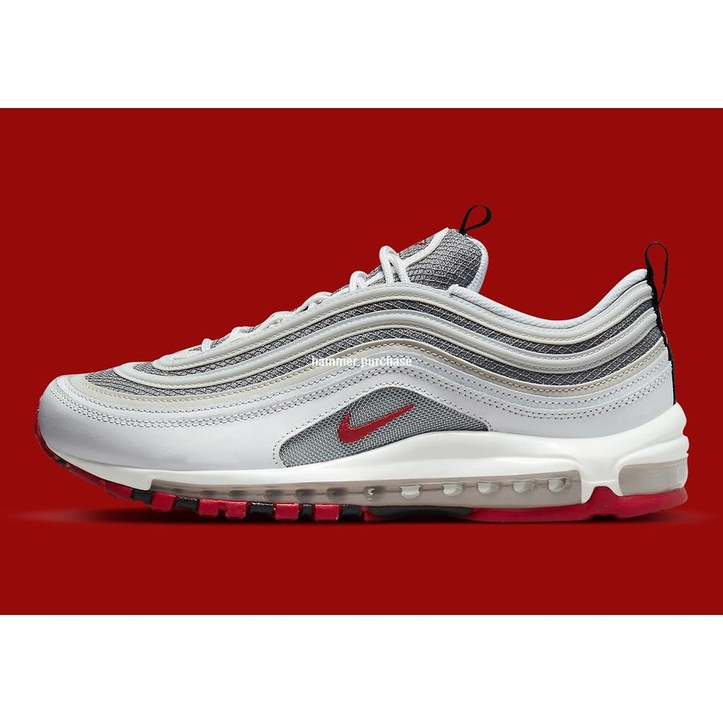 【满额免運】NIKE AIR 现货满额免运X 97 白銀 灰紅 紅勾 反光 氣墊 休閒百搭慢跑鞋 DM0027-100男 | 蝦皮購物