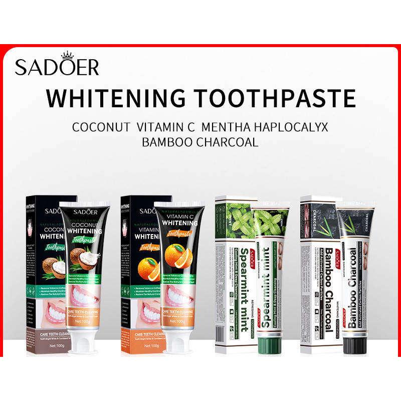 全英文SADOER VC美白牙膏清潔牙垢呵護牙齦清新口腔跨 | 蝦皮購物