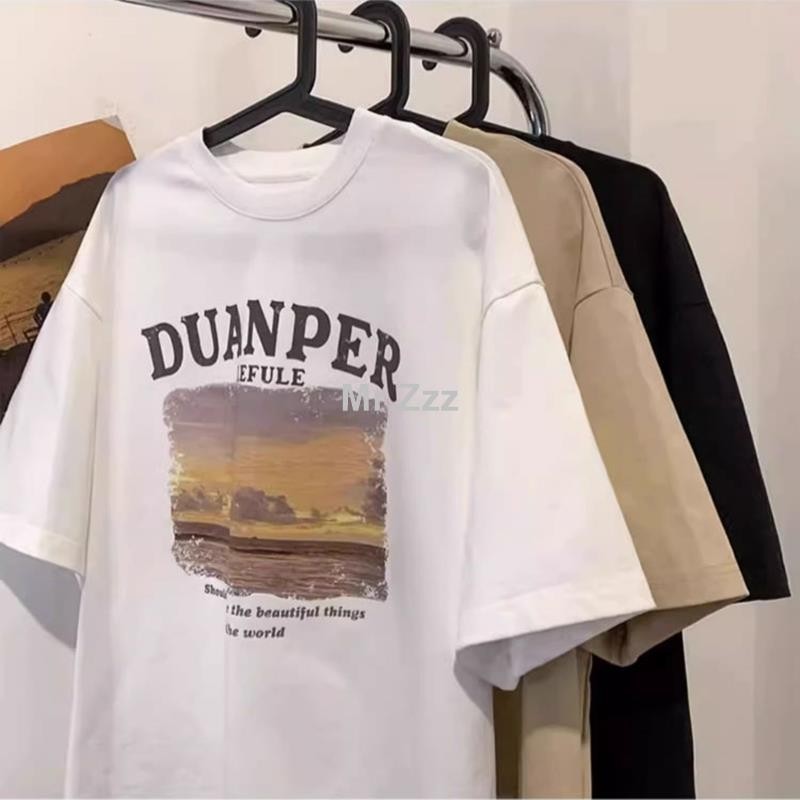 Mr.Zzz 230G重磅短袖t恤男女夏季純棉t恤短袖上衣印花T恤復古風oversize t恤美式上衣男ins風T恤加大 | 蝦皮購物