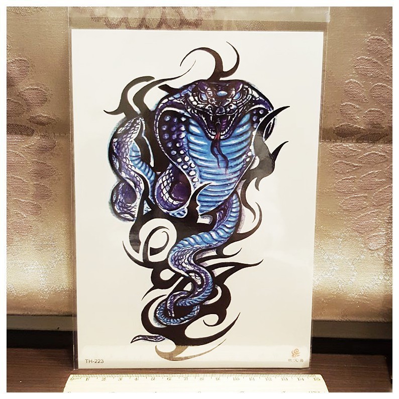 眼鏡蛇圖騰花臂手臂大圖TH-223【WAWA TATTOO】男女防水DIY紋身貼紙刺青貼紙 | 蝦皮購物