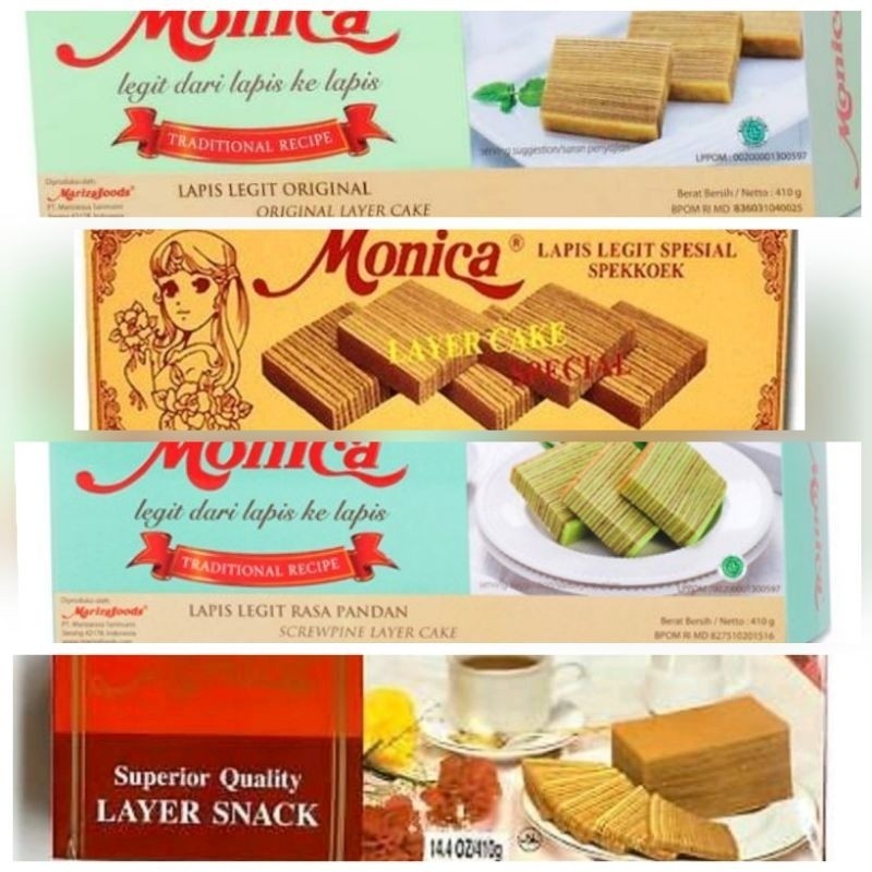 MONICA LAPIS LEGIT 印尼 千層蛋糕 LAYER CAKE ALL VARIANTS 410g | 蝦皮購物