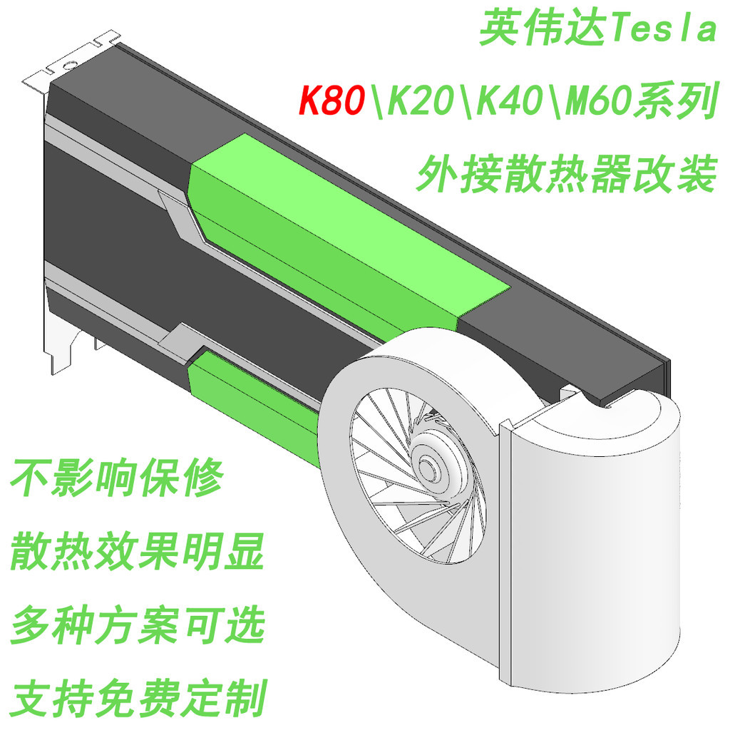 GPU 英偉達特斯拉Tesla K80顯卡主動散熱改裝 K20/K40/M60 | 蝦皮購物