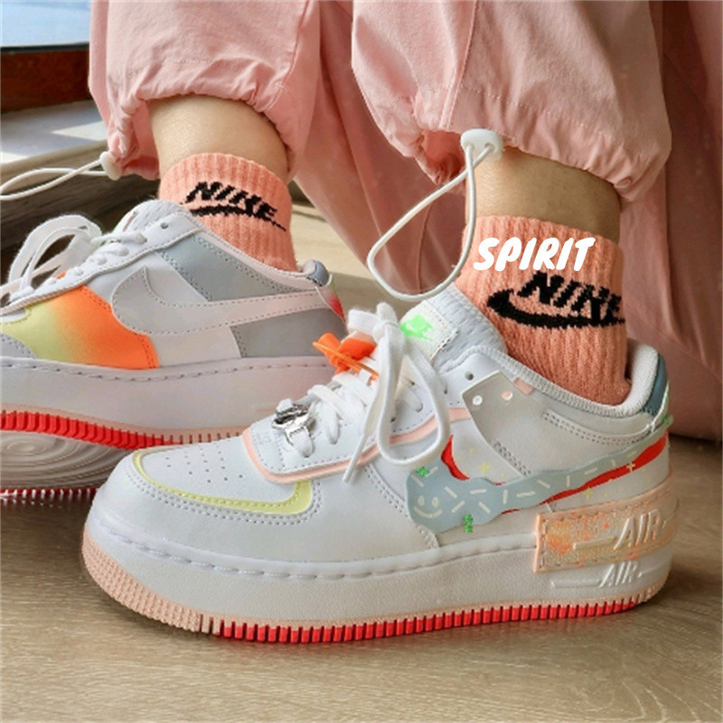NK Air Force 1 Ghost Swoosh 彩繪 鬼魂勾 馬卡龍 女鞋 DV1364-111 | 蝦皮購物