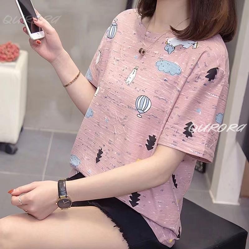 高品質A+ 5XL 大尺碼短袖t恤女 特加肥200斤胖mm大碼短袖t恤女夏新款女裝寬松遮肚240斤上衣體恤 大碼上衣女 | 蝦皮購物