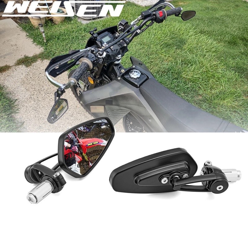 Universal Motorcycle Side Mirror Aluminum 7/8" Handle Bar En | 蝦皮購物