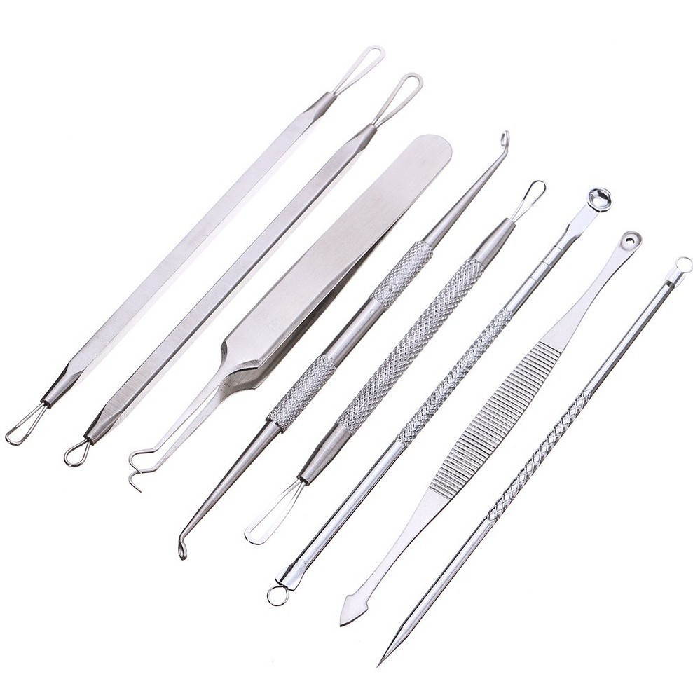 8 Pcs Stainless Steel Blackhead Remover Tool Kit Pore Cleans | 蝦皮購物