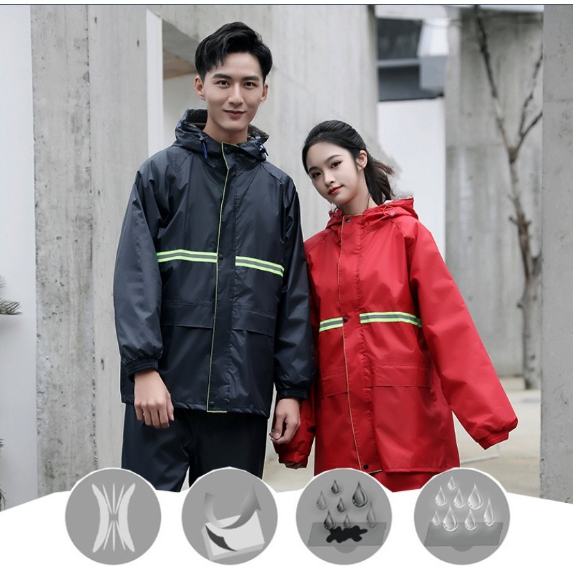 Waterproof Raincoat Set Men Women Thick rainsuit | 蝦皮購物
