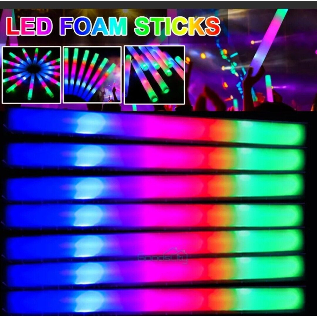 20Pcs Concert Foam Light Stick LED Glow Sticks Cheer Tube Gl | 蝦皮購物