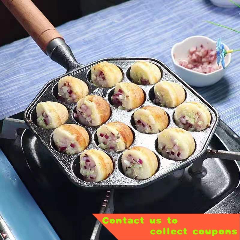 Uncoated Cast Iron Octopus Balls Baking Pan Household Non-St | 蝦皮購物