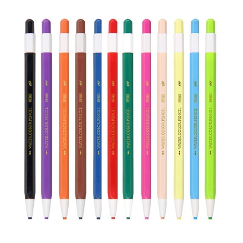 SKB 文明 3.0 按壓水溶性色鉛筆 12色 NP-1001 按動出芯 免削 色鉛筆【金玉堂文具】 | 蝦皮購物
