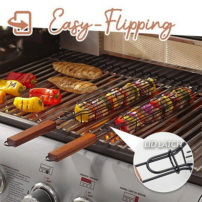 Barbecue Baskets Portable Non-stick BBQ Net Barbecue Rack Sa | 蝦皮購物