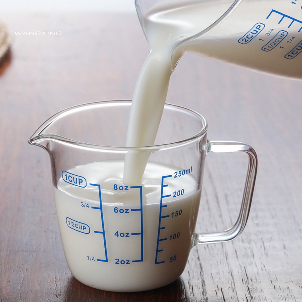 250ml 500ml Heat-resisting Glass Measuring Cup Milk Scale Mi | 蝦皮購物