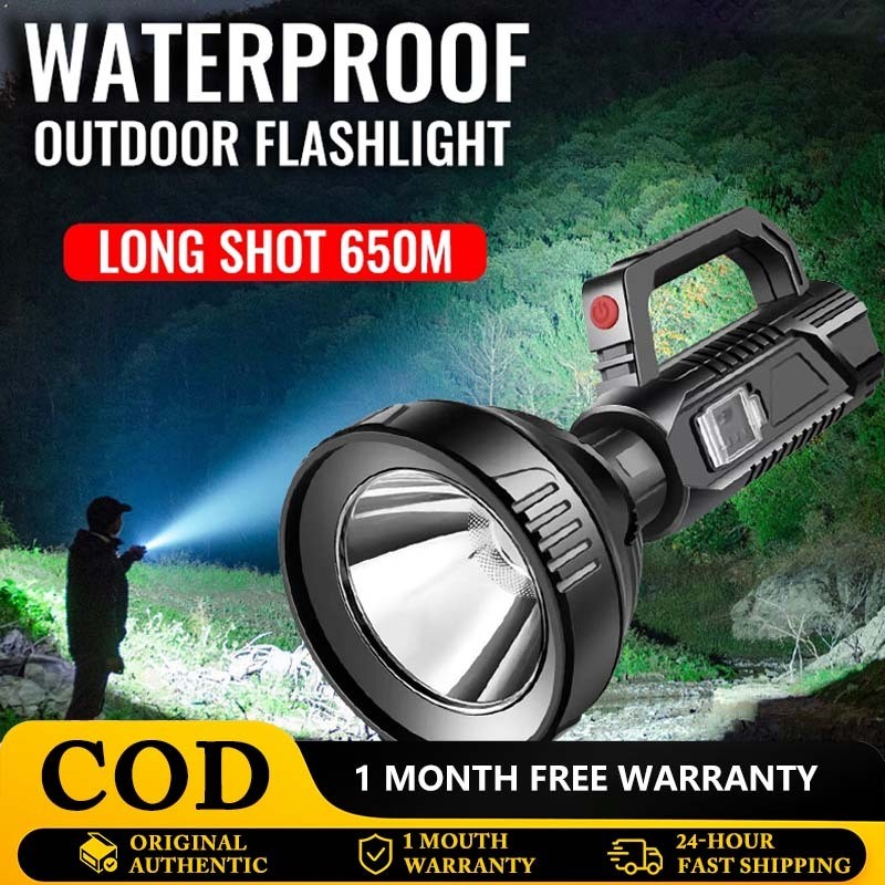big flashlight rechargeable waterproof heavy duty spotlight | 蝦皮購物