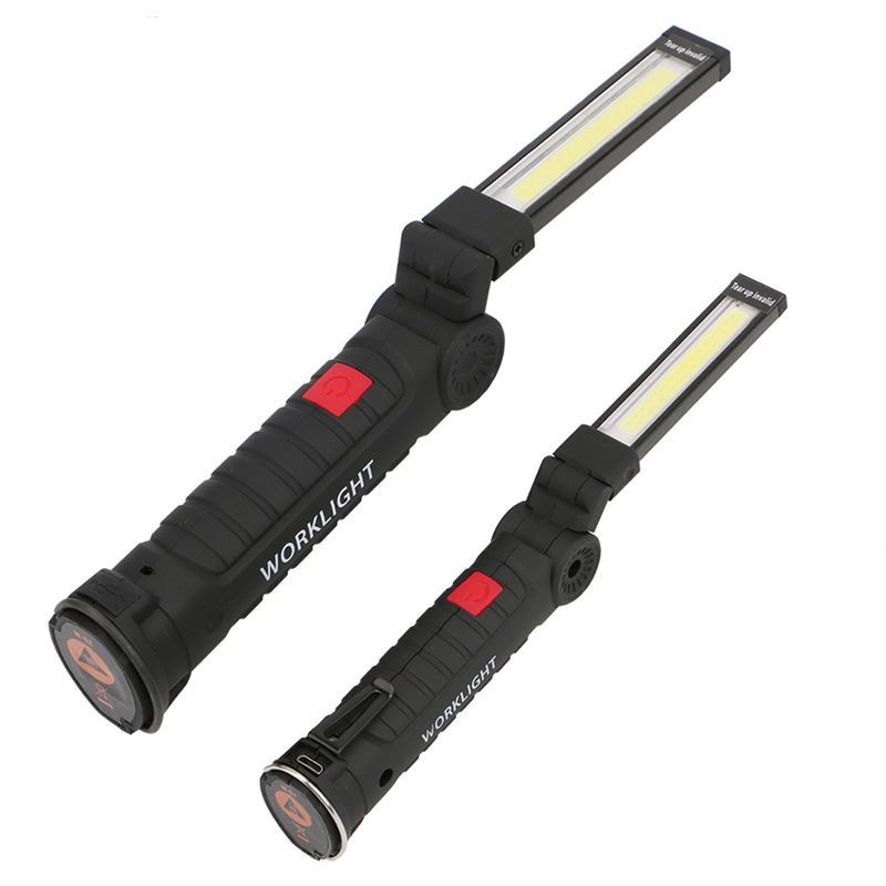 Portable COB Flashlight USB Rechargeable LED Work Light Magn | 蝦皮購物