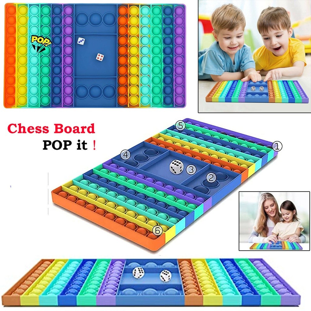 Jumbo Bubble Pop Popper Fidget Toy Chess Board Game Sensory | 蝦皮購物