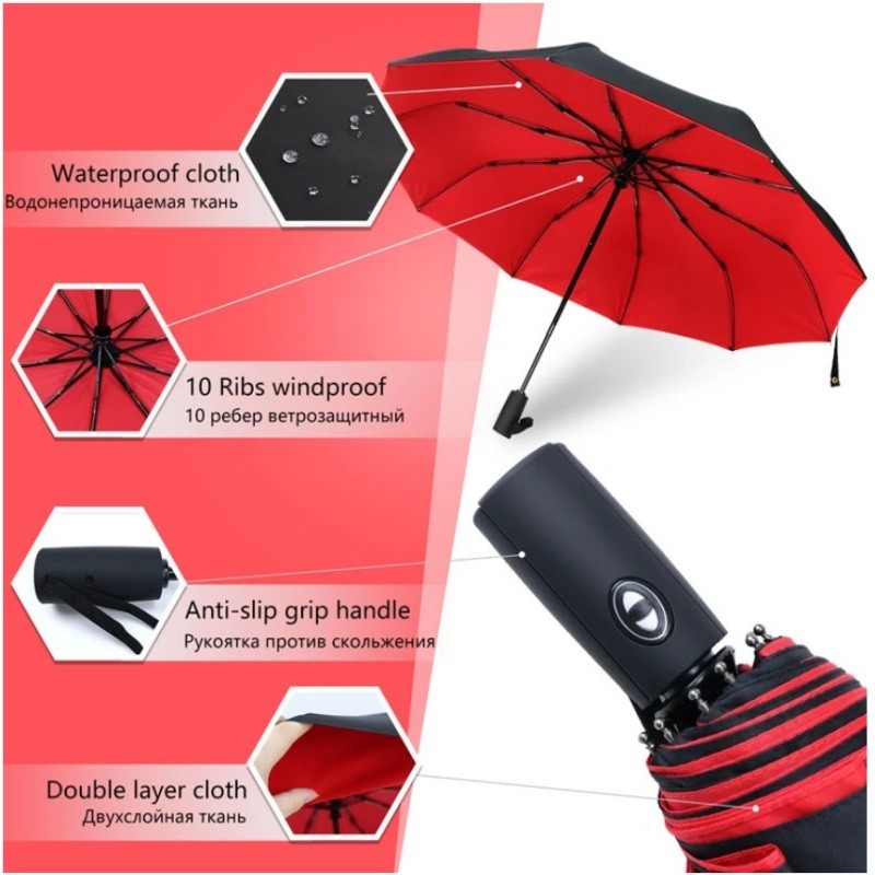 10ribs automatic umbrella with uv/sun protection wind proof | 蝦皮購物
