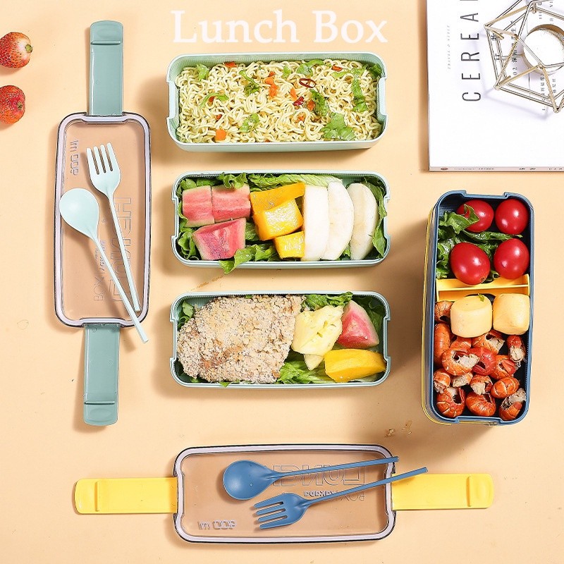 900ml 3 Layers Lunch Box Bento Food Container Eco-Friendly W | 蝦皮購物