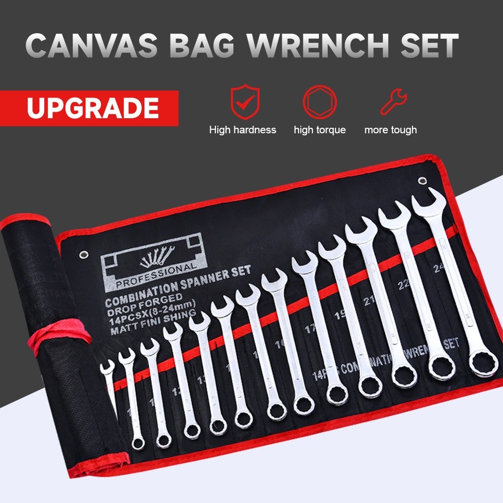 12pcs 8-24mm Combination Spanner Wrench Set Professional Hig | 蝦皮購物