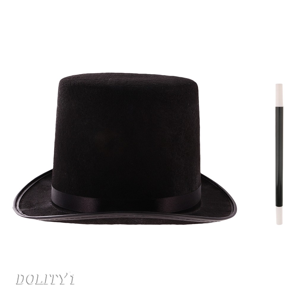 Women Men\'s Black Magician Top Hat & Magic Wand Party Fancy | 蝦皮購物