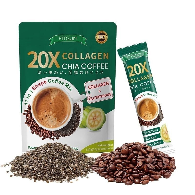 【直播間熱賣】 膠原蛋白奇亞籽原味咖啡 120g/10條裝 膠原蛋白咖啡 奇亞籽咖啡 DZAD | 蝦皮購物