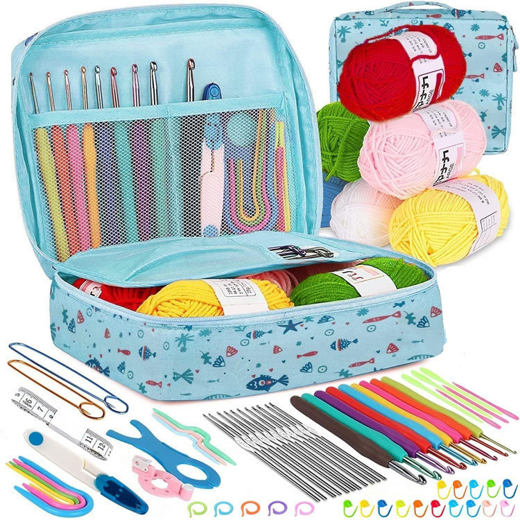 DIY Crochet Material Pack Portable Knitting Tools Crochet Se | 蝦皮購物