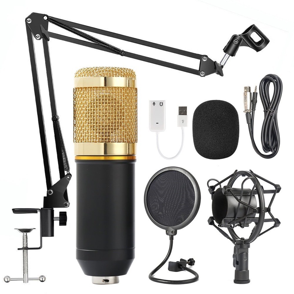 R8 Live sound card BM-800 Condenser Microphone Kit With V8 M | 蝦皮購物