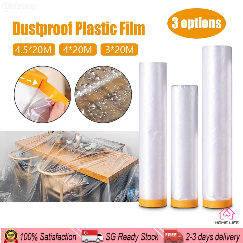 防塵膜Disposable Plastic Cover Transparent Plastic Cover Protec | 蝦皮購物