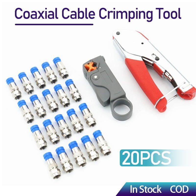 Coaxial Cable Crimping Tool Set Squeezing Forceps Wire Strip | 蝦皮購物