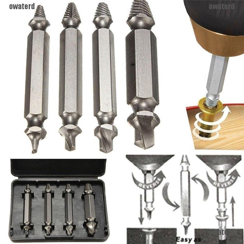4PCS Speed Out Screw Extractor Drill with Box Bits Tool Brok | 蝦皮購物
