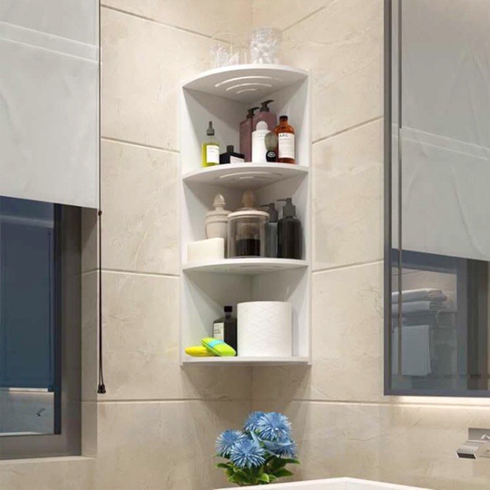 3 Layer Triangular Bathroom Corner Organizer Shelf Floating | 蝦皮購物