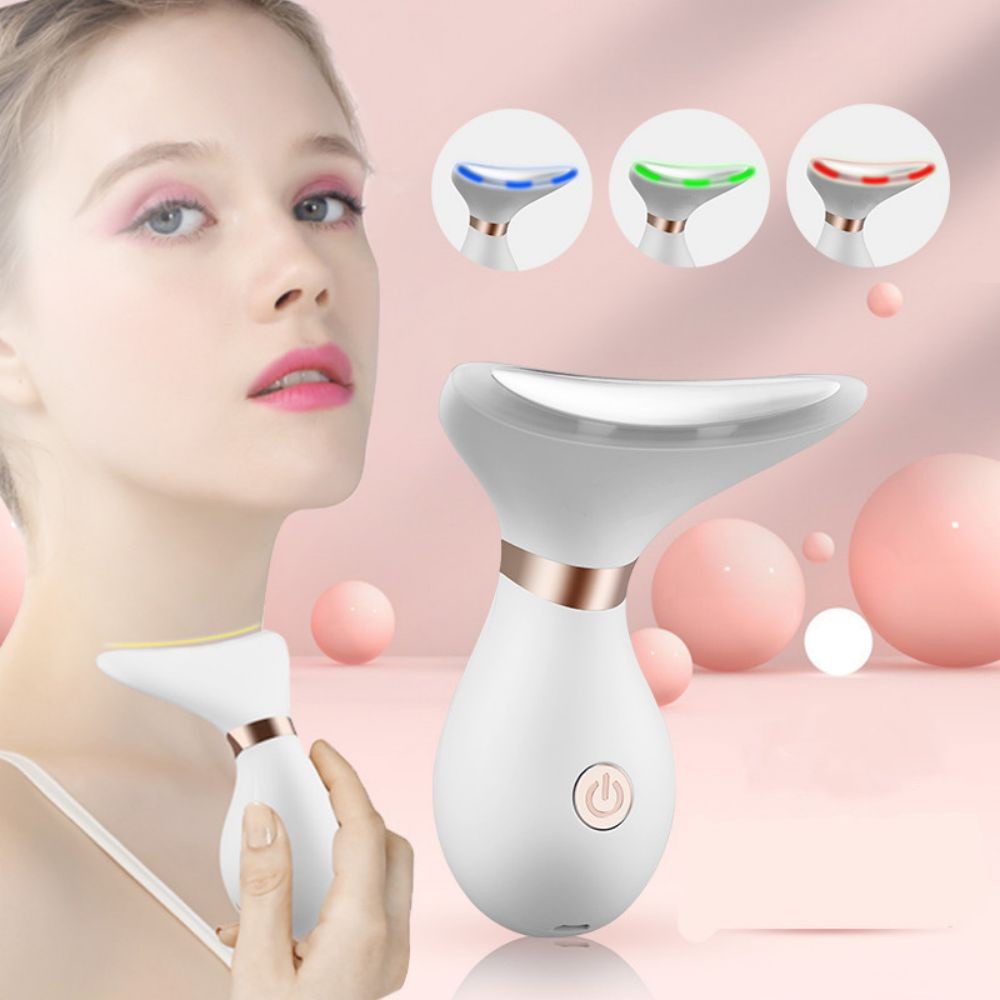 3 Colors LED Neck Beauty Massager Photon Therapy Heating Nec | 蝦皮購物