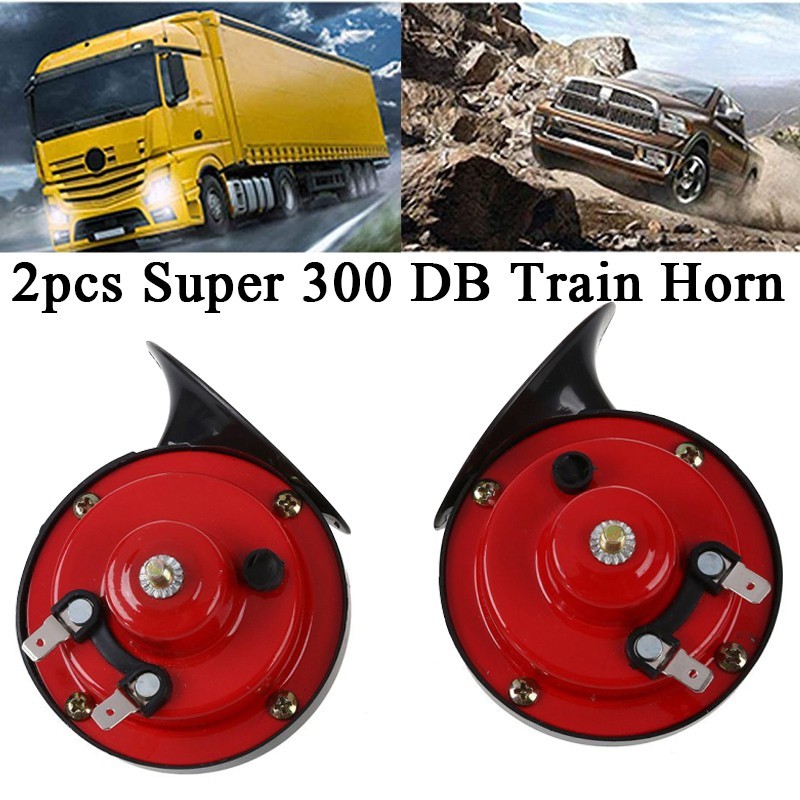 2pcs Super 300DB Train Horn for Trucks Car Styling 12V Elect | 蝦皮購物