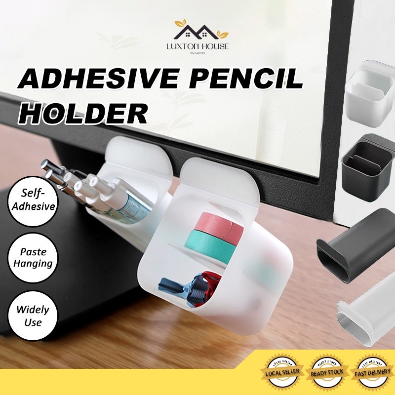 Self Adhesive Desktop Monitor Pocket Pencil Holder / Pen Hol | 蝦皮購物