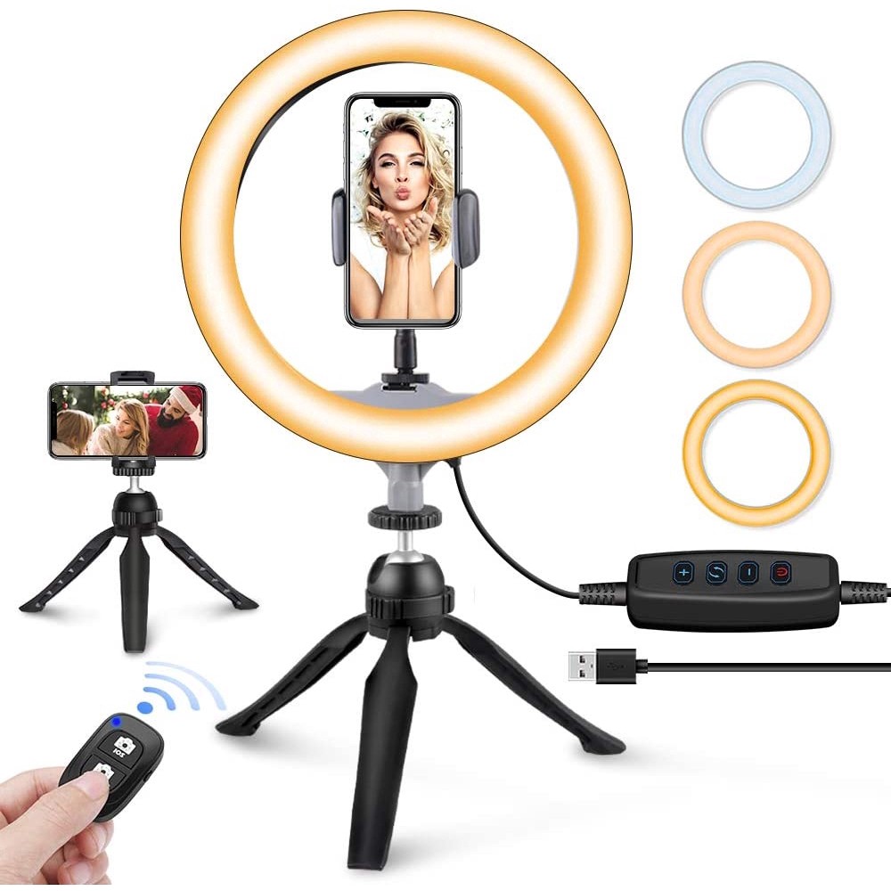 10inch 26CM LED Dimmable Ring Light with Tripod Stand & Phon | 蝦皮購物