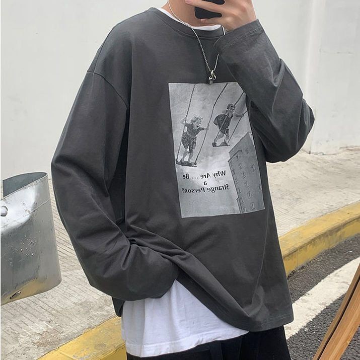 M-8XL T恤 潮牌衣服 大尺碼上衣 上衣 短T 情侶裝 男生衣服 短袖t恤 秋冬季 薄款長袖大學T 大尺碼 | 蝦皮購物