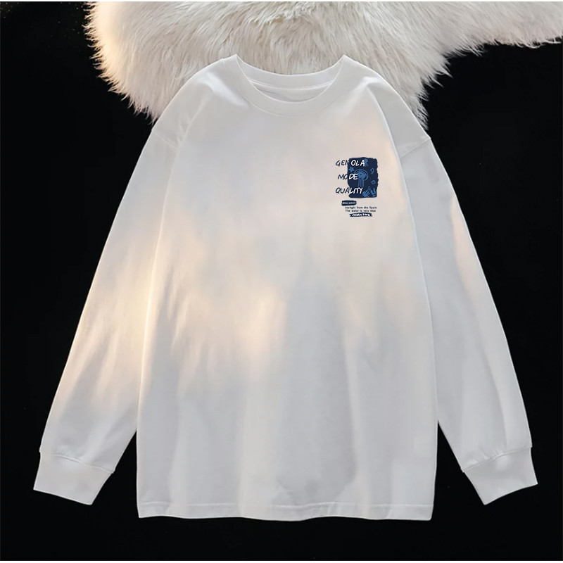 【M-8XL】長袖t恤 oversize t恤 ins風 韓係衣服 顯瘦 t恤 長版 寬 印花T恤 港版 大尺碼男裝 | 蝦皮購物