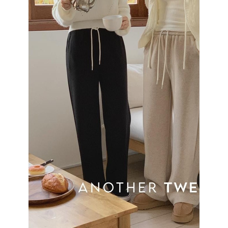 Codibook｜韓國 MORENNE 冬季內刷毛基本鬆緊寬褲[預購]長褲 闊腿褲 女裝 | 蝦皮購物