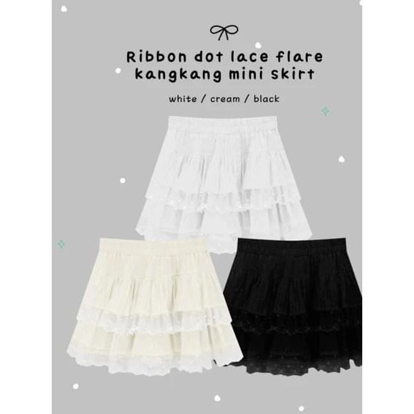 Codibook｜韓國 J-BLIN 高比絲帶點點蕾絲迷你裙[預購]裙子 女裝 | 蝦皮購物