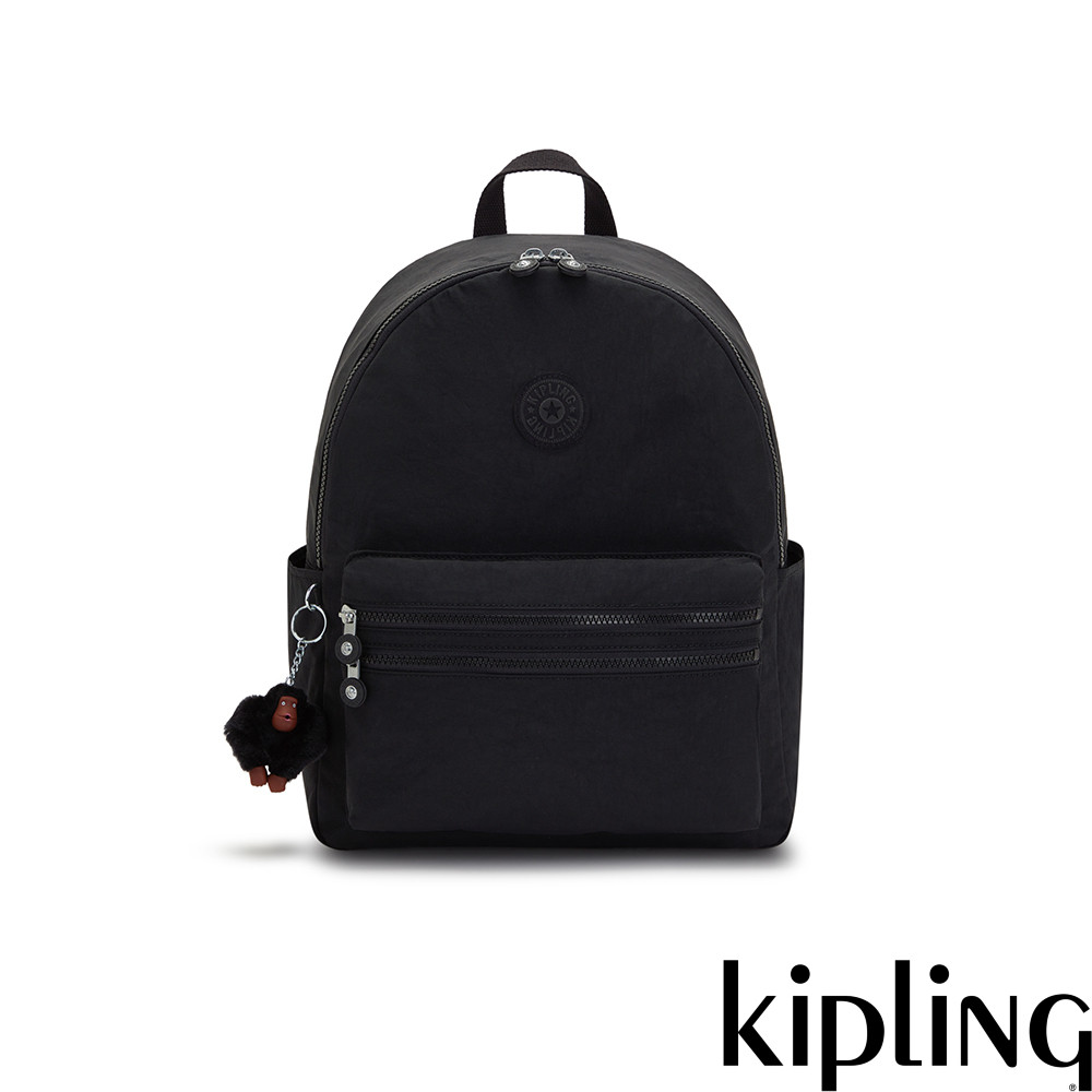 Kipling 率性曜石黑拉鍊後背包-BOUREE | 蝦皮購物