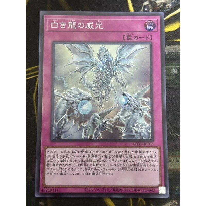 有點名 遊戲王 日紙 SD47-JPP05 白之龍的威光 亮面 | 蝦皮購物