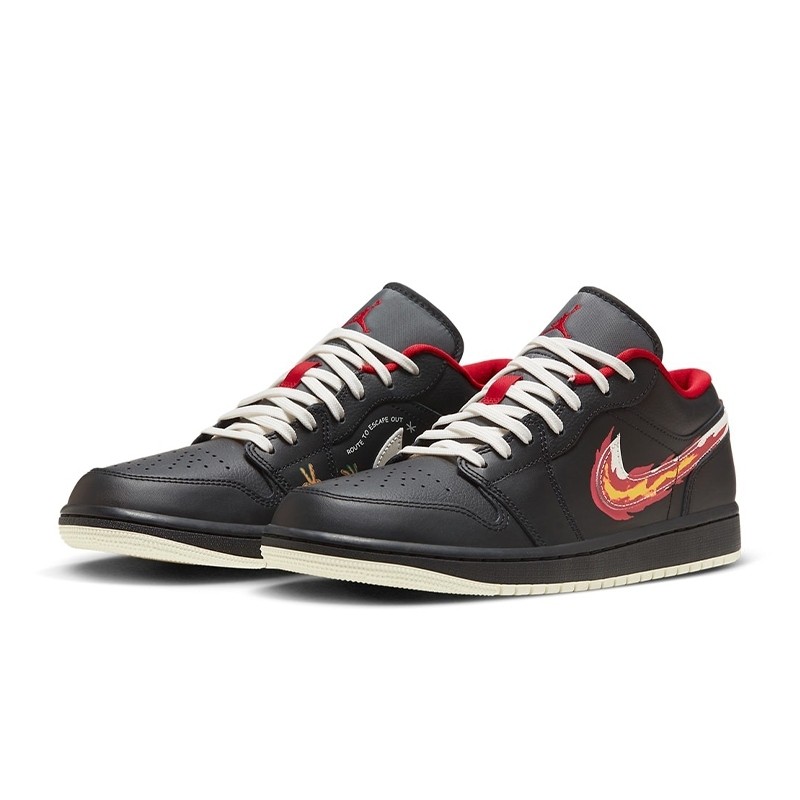 [Qi]AIR JORDAN 1 LOW BORN TO FLY BLACK RED 男鞋 FJ7073-010 | 蝦皮購物
