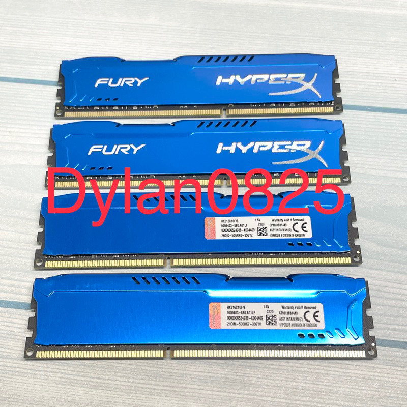 二手良品 非常新 金士頓 HyperX FURY DDR3 1600 8G 1.5V Kingston 8Gx2=16G | 蝦皮購物