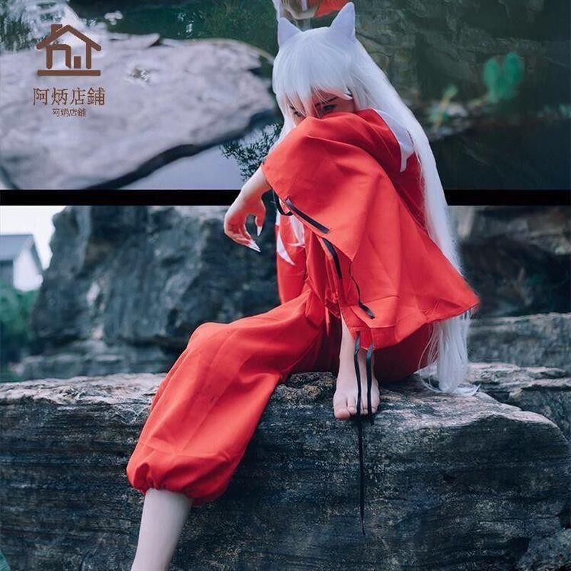 日本動漫犬夜叉男款衣服動漫周邊COS紅色日本和服武士服犬夜叉COS-阿炳精選 | 蝦皮購物