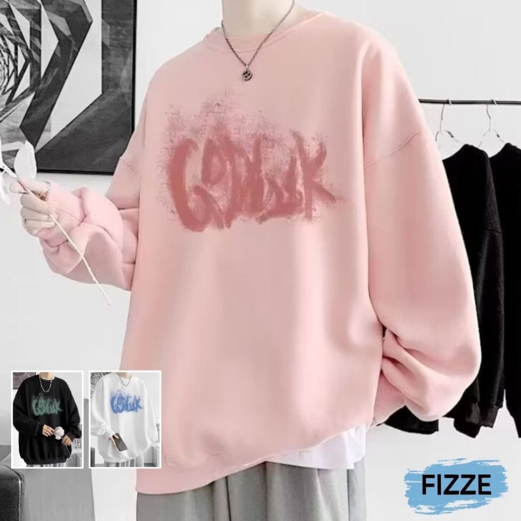 M~8XL大尺碼 刷毛大學T 長袖衛衣 圓領大碼上衣 潮流字母印花 男女情侶百搭 BTKK183【FIZZE】 | 蝦皮購物