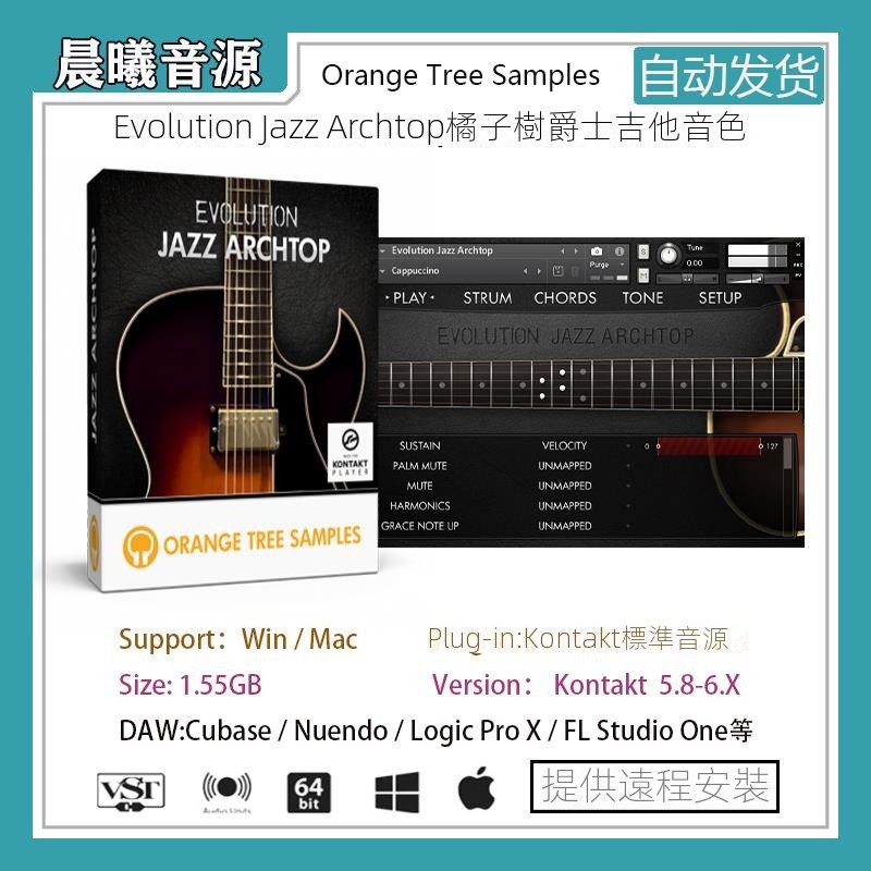 【音色音源】橘子樹爵士吉他音色庫Evolution Jazz Archtop 內置效果器PC MAC | 蝦皮購物