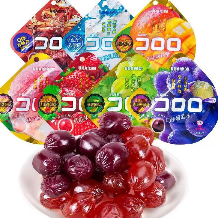 UHA 味覺糖 酷露露 果汁Q糖 軟糖 糖果 水果軟糖 普超軟糖90g 噗啾糖 抹茶糖 水果味 爆漿软糖 | 蝦皮購物