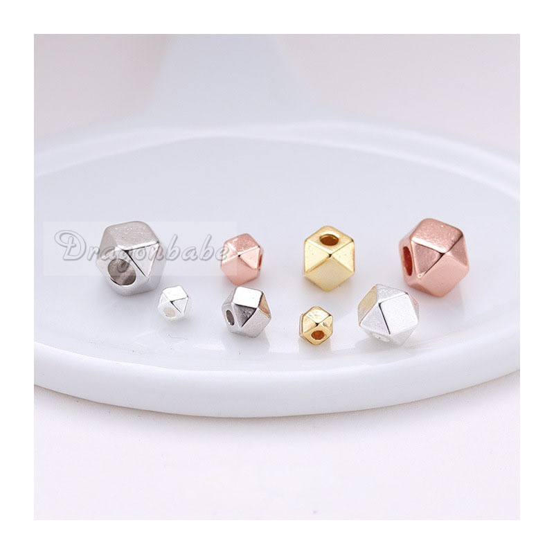 【DB銀飾】桃園出貨 S925純銀幾何多切麵 散珠串珠 手工刻麵隔珠銀珠 DIY手鏈配件材料 | 蝦皮購物