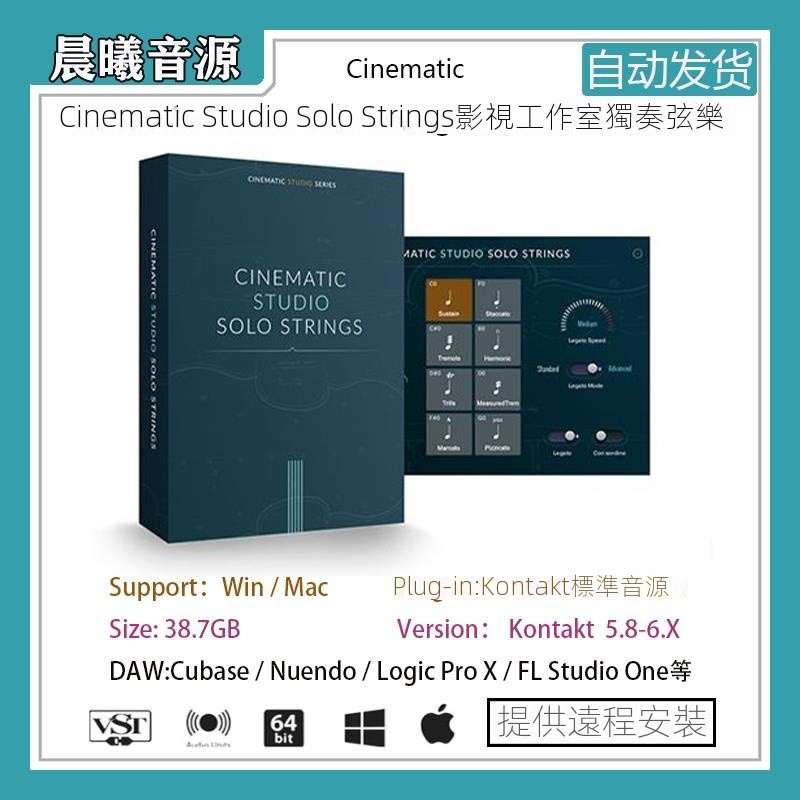 【音色音源】Cinematic Studio Solo Strings電影工作室獨奏合奏弦樂/CSSS弦樂 | 蝦皮購物