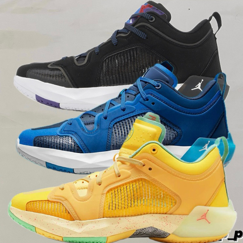【BSP】Air Jordan XXXVII AJ 37 LOW 實戰籃球鞋 緩震 黑色 藍色 黃色DV9908-401 | 蝦皮購物