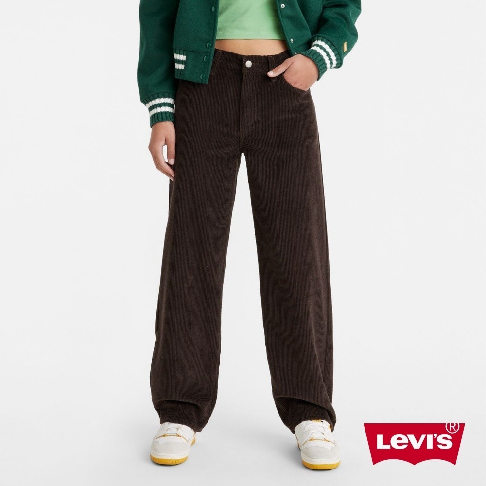 Levis 街頭休閒風高腰寬直筒燈芯絨長褲 / 咖啡 女款 A3494-0030 熱賣單品 | 蝦皮購物